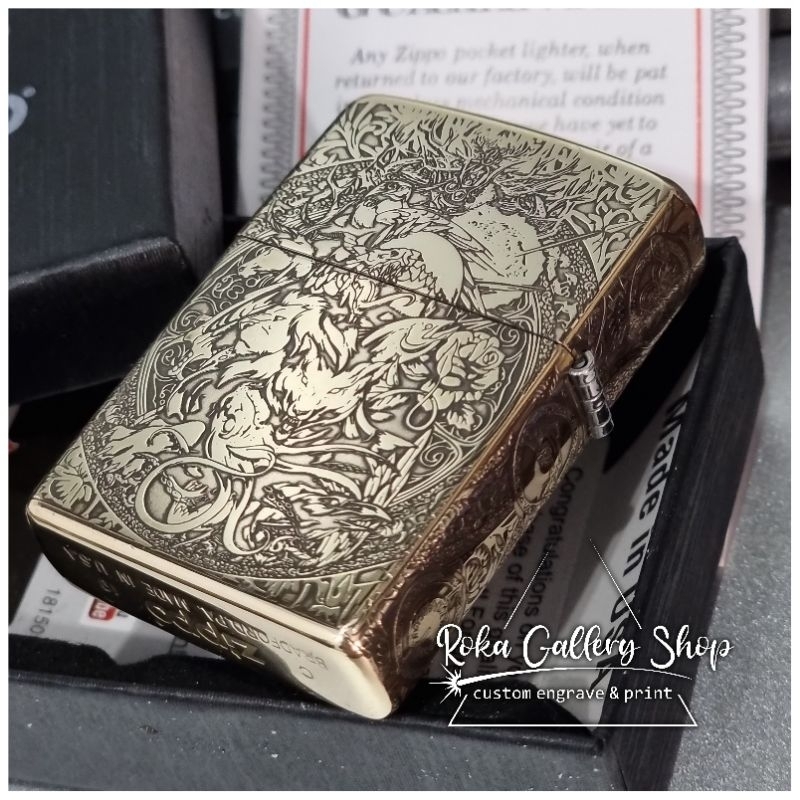 Jual zippo game of thrones zippo GOT japan series 5side wolf golden armor case [RARE LIMITED ...