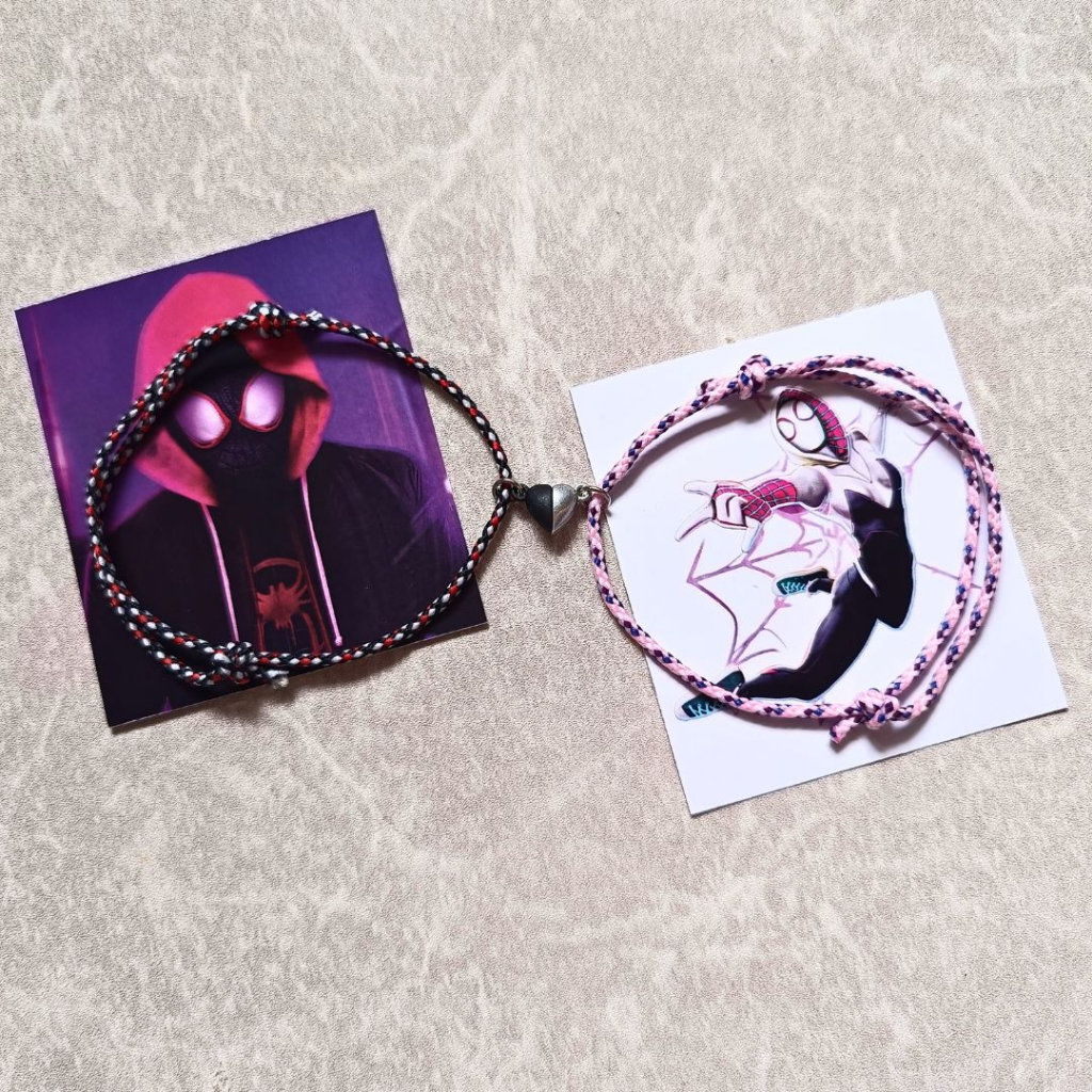 Jual Gelang Miles Morales Gwen Stacy Couple Bracelet Black Pink Putih ...