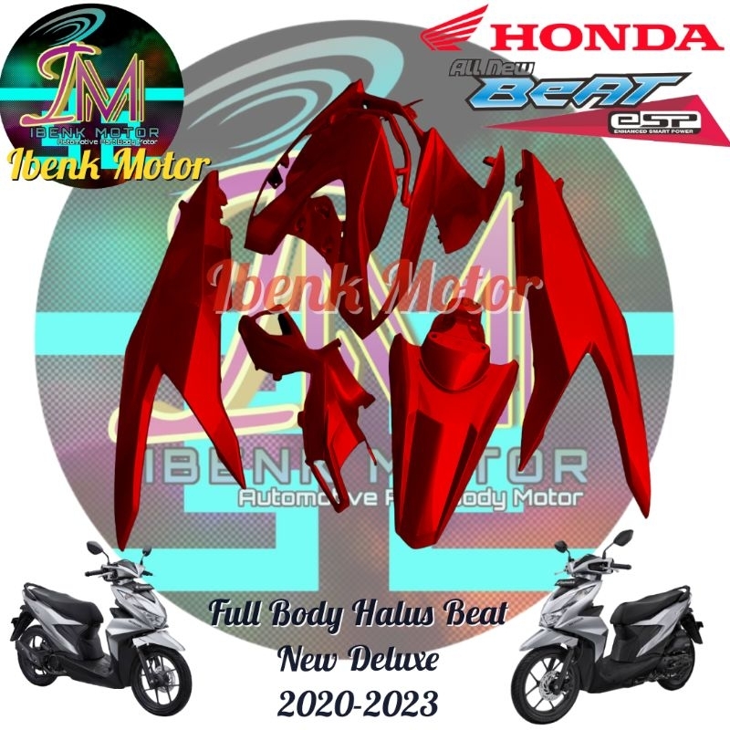 Jual Honda Beat New Deluxe Led Full Body Halus Warna Merah Dark Candy ...