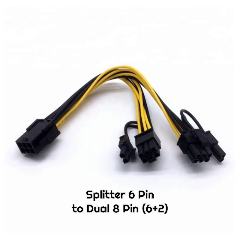 Jual KABEL SPLITTER VGA 6 PIN TO DUAL 8 PIN (6+2) | Shopee Indonesia