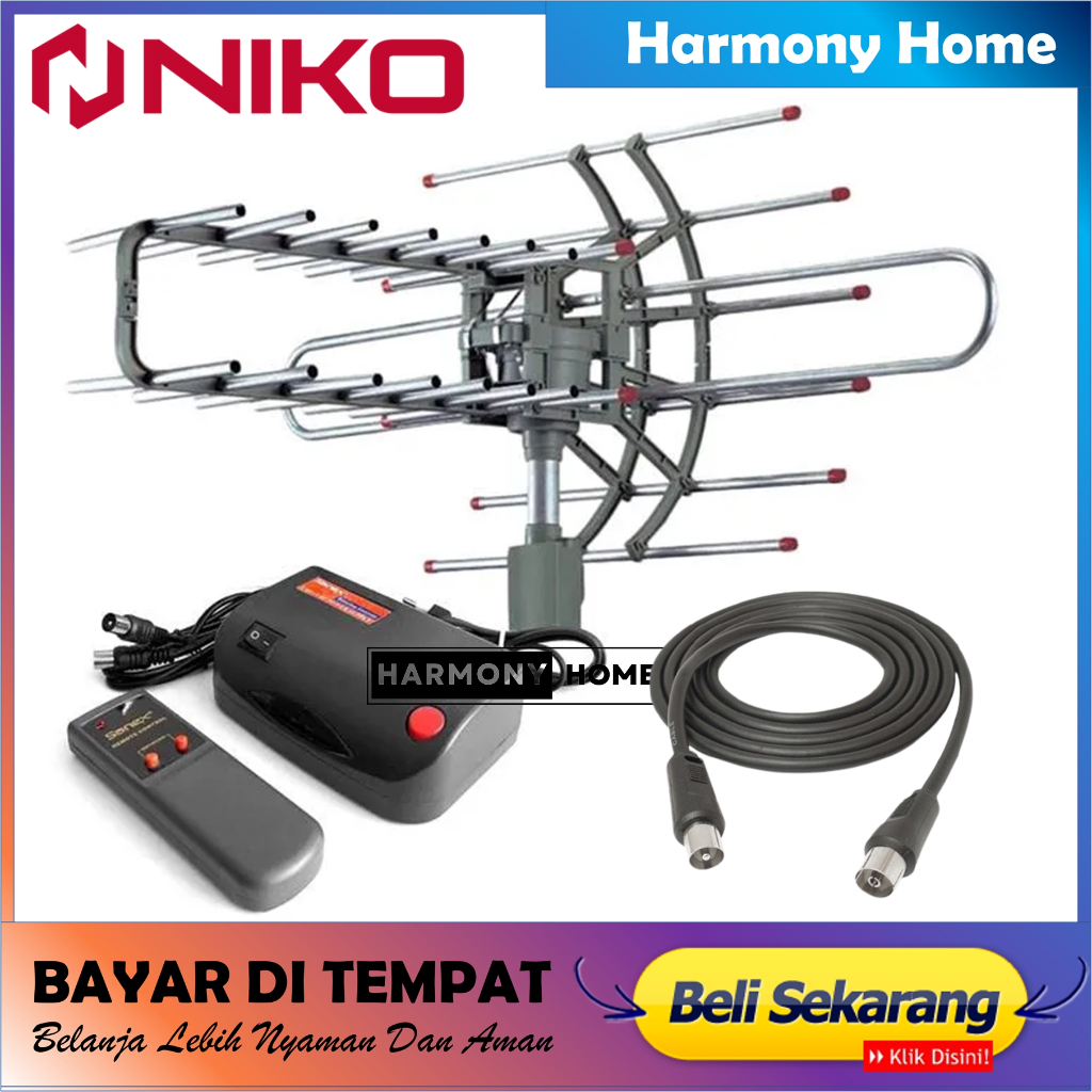 Jual Antena TV Digital DVBT2 NIKO NK-950C Antena TV Digital DVBT2 Outdoor UHF VHF Remote & Head ...