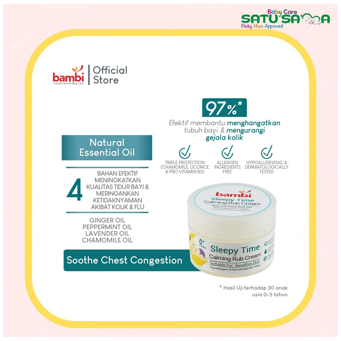 Jual BAMBI SLEEPY TIME CALMING RUB CREAM 40 G | Shopee Indonesia