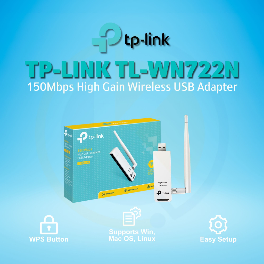 Jual TP-LINK TL-WN722N 150Mbps HIGH GAIN WIRELESS USB ADAPTER | Shopee ...