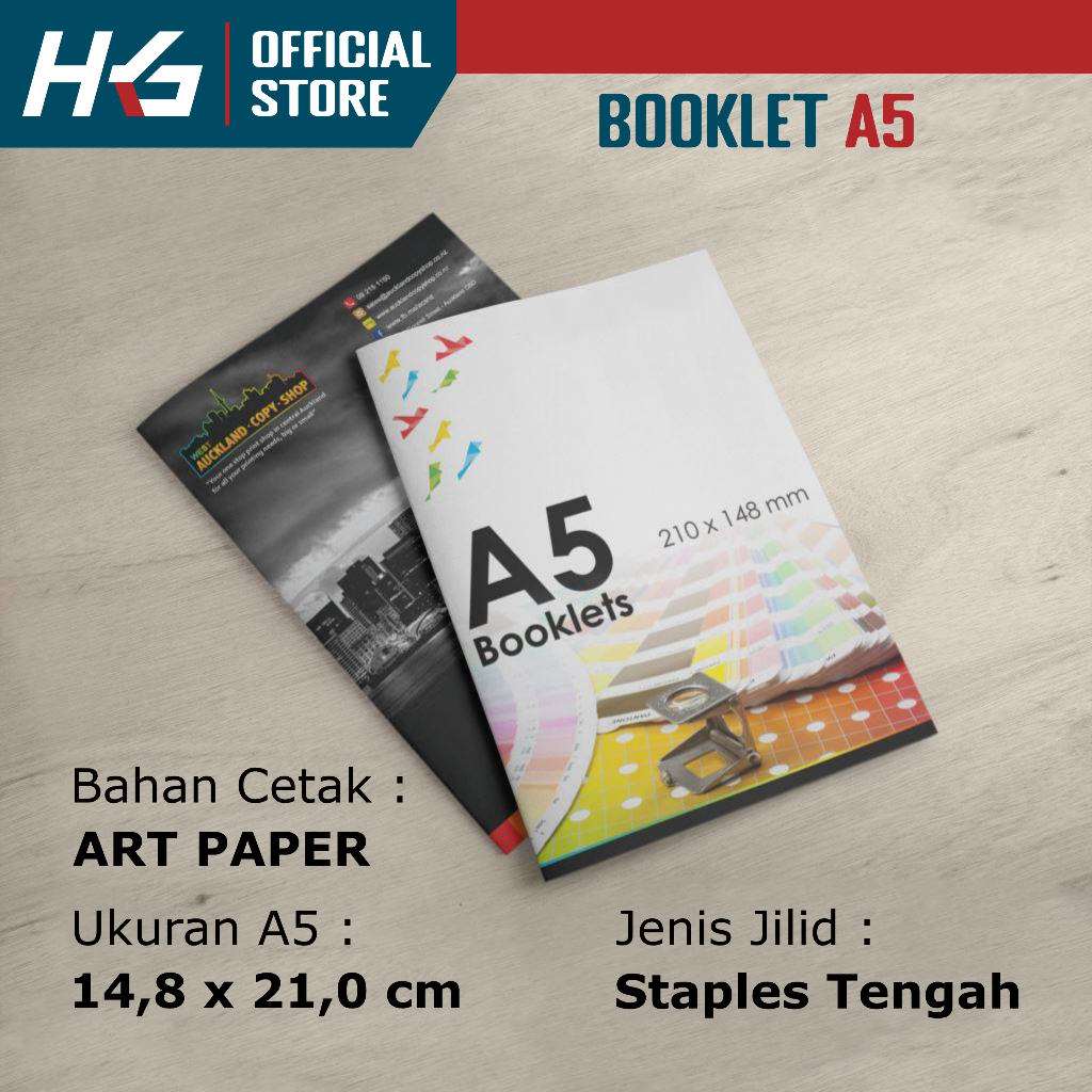Jual Cetak Booklet Ukuran A5 Bolak Balik Full Warna Art Paper / HVS Jilid Staples Tengah ...