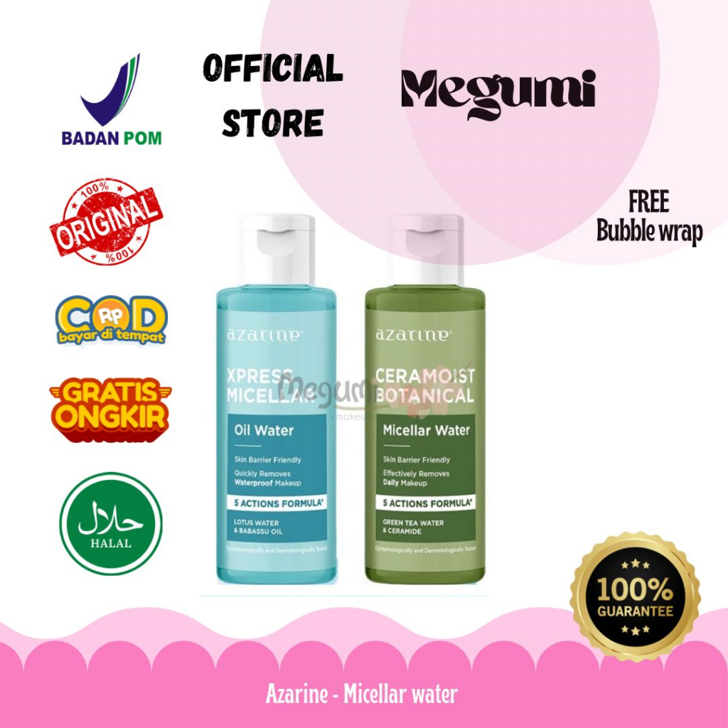 Jual [megumi] AZARINE MICELLAR WATER / CERAMOIST BOTANICAL / MICEL OIL ...