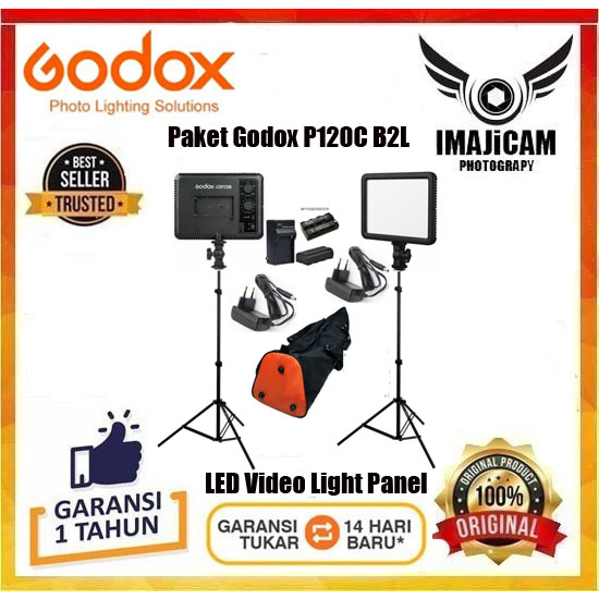 Jual Paket Godox P120C B2L LED Video Light Panel Lampu Studio Kit ...