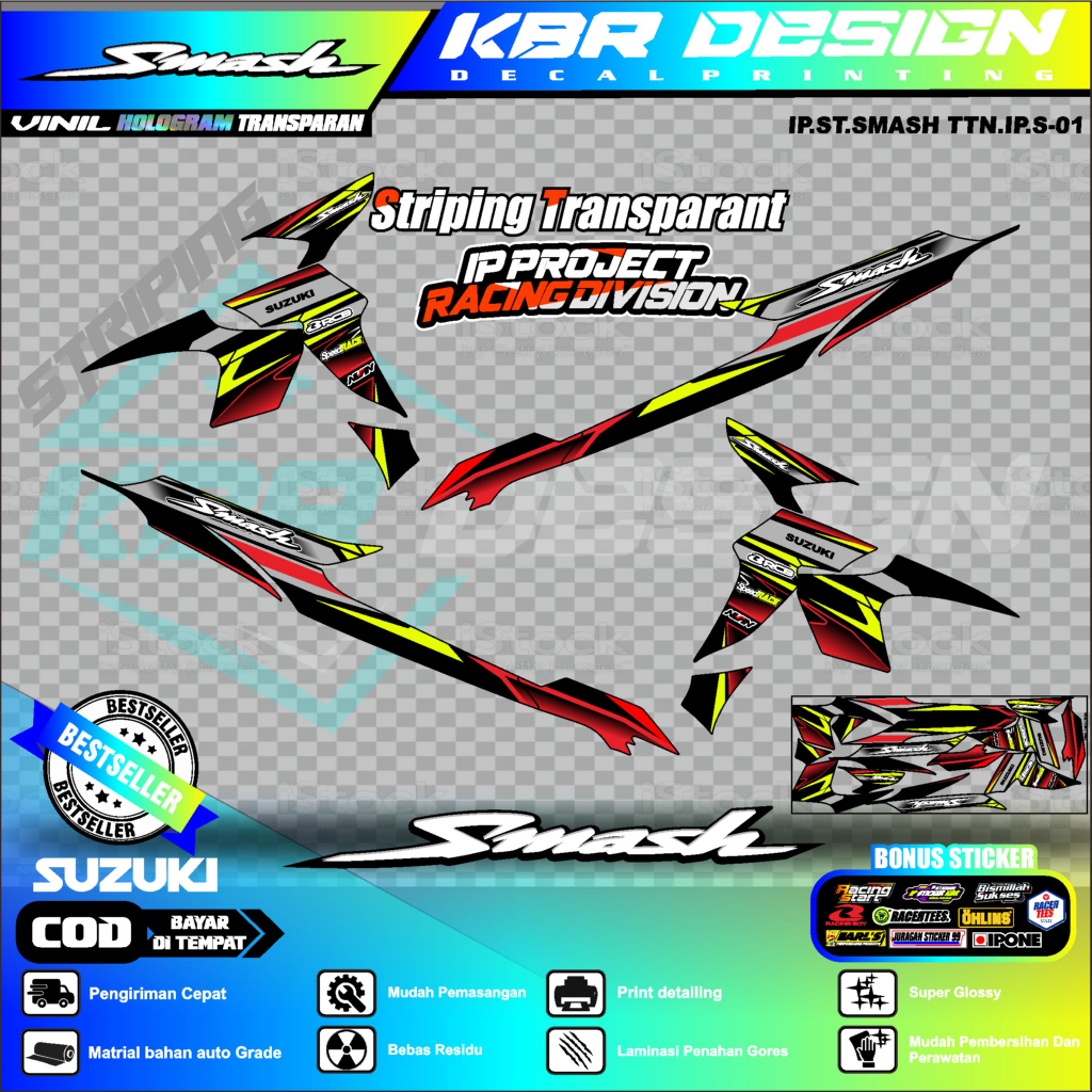 Jual (COD) STIKER STRIPING SMASH TITAN - STIKER STRIPING SUZUKI SMASH ...