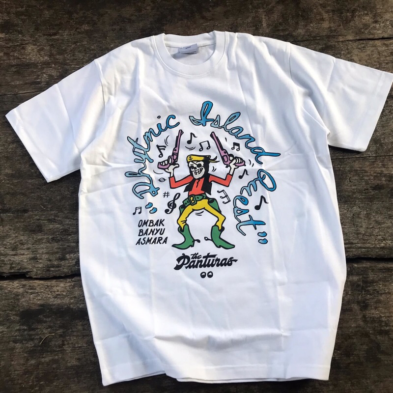 Jual THE PANTURAS ISLAND COWBOY TSHIRT WHITE | Shopee Indonesia