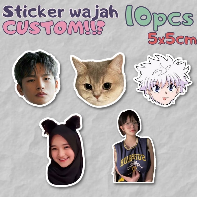 Jual STICKER WAJAH CUSTOM 10PCS WATERPROOF | Shopee Indonesia
