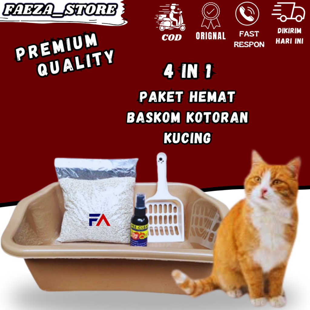 Jual Baskom Pasir Serokan Tempat Pup Kucing Litter box Paket Hemat 4 in ...