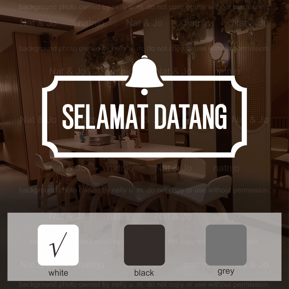 Jual Sticker Sign Selamat Datang Bell List Pintu Cafe Restoran Kafe ...