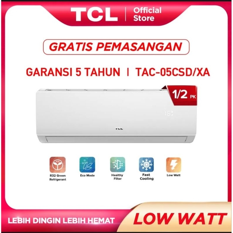 Jual AC TCL 1/2 PK STANDAR TAC05CSD XS + PASANG | Shopee Indonesia