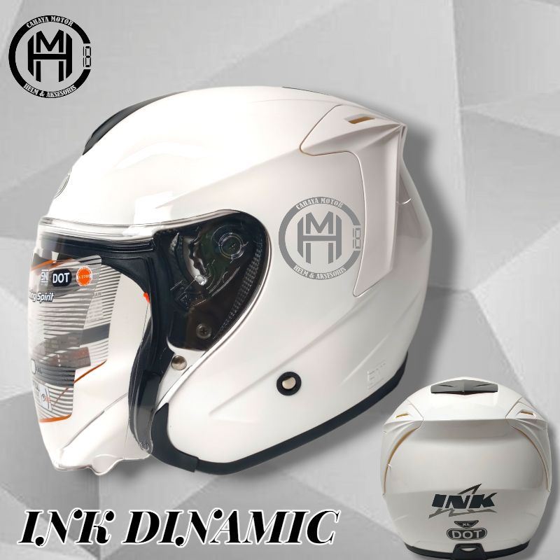 Jual HELM INK DYNAMIC SOLID WHITE PUTIH|DINAMIC HALF FACE ORIGINAL ...