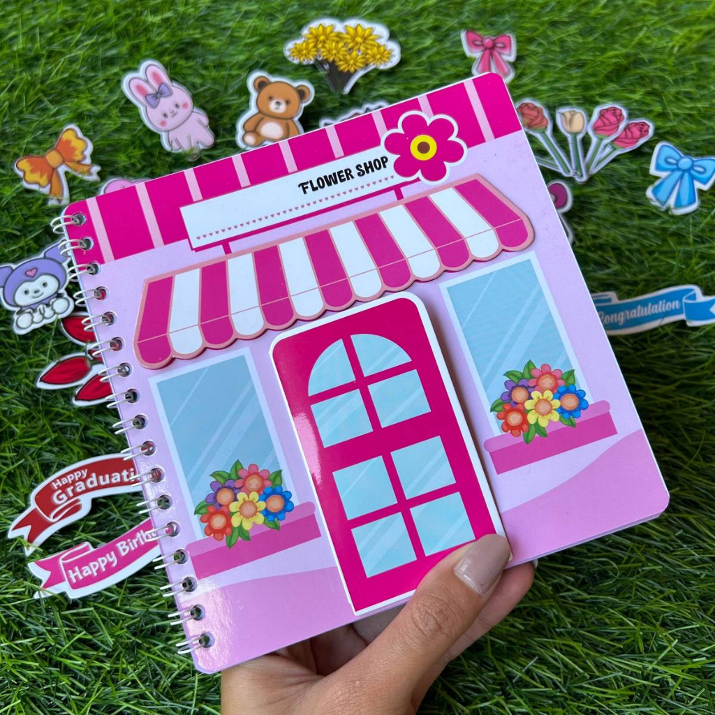Jual [SEMI RANGKAI] Paper Doll Flower Shop Jual Bucket Bunga ada Ucapan ...