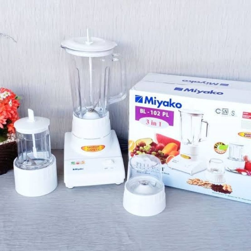 Jual Blender miyako 3in1 Plastik BL 102 PL / Blender Plastik Miyako ...