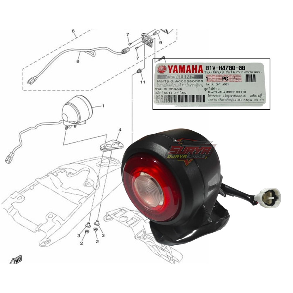 Jual Lampu stop assy belakang Rem Yamaha Xsr 155 Xsr155 B1V-H4700-00 ...