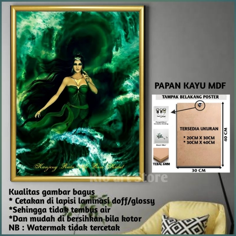 Jual Poster lukisan nyi roro kidul hiasan dinding atau walldekor bahan ...