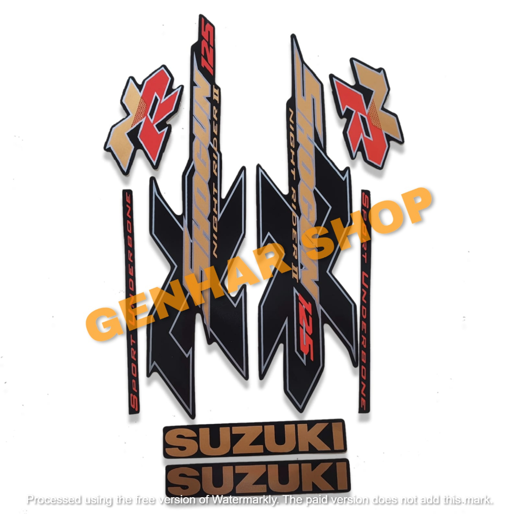 Jual STIKER STRIPING LIS BODY MOTOR SHOGUN NR 125 2008 FULL HITAM ...