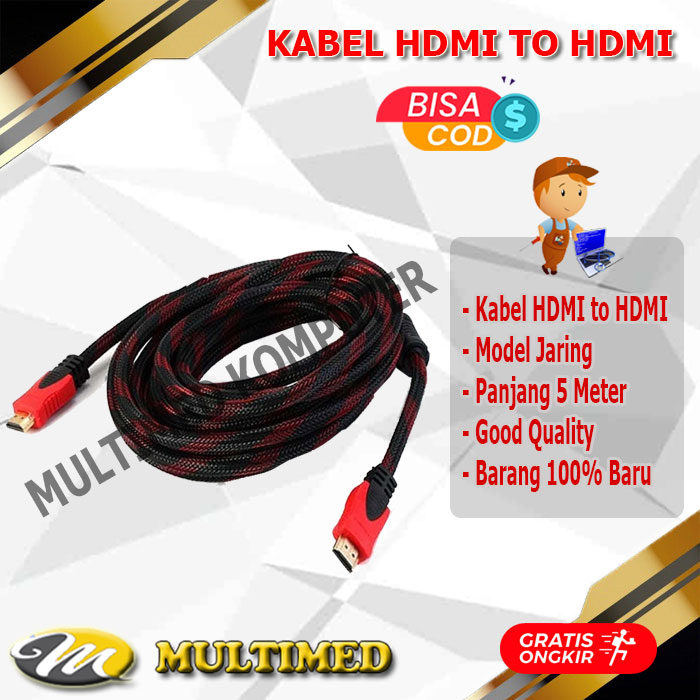 Jual Kabel HDMI TO HDMI Panjang 5 meter | Shopee Indonesia