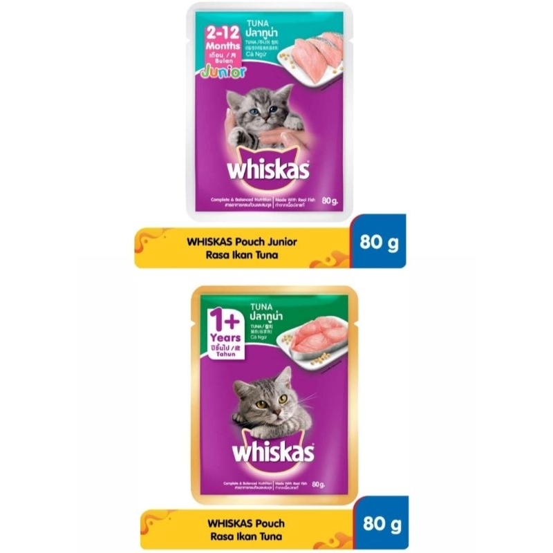 Jual WISHKAS Cat Food TUNA Pouch 80g Adult/junior | Shopee Indonesia