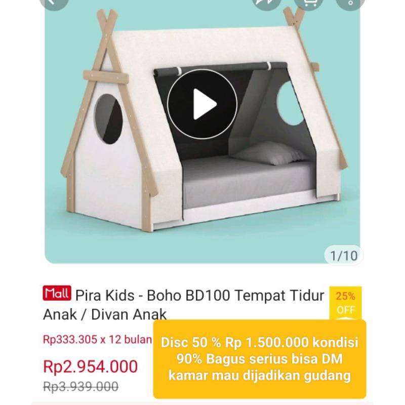 Jual Pira Kids - Boho BD100 Tempat Tidur Anak / Divan Anak Kondisi 90% bagus bisa DM | Shopee ...