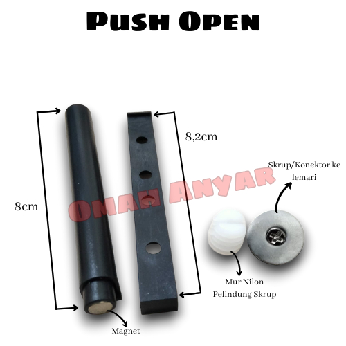 Jual Push Open Tip On Huben Magnet Untuk Lemari Kayu Minimalis SS ...