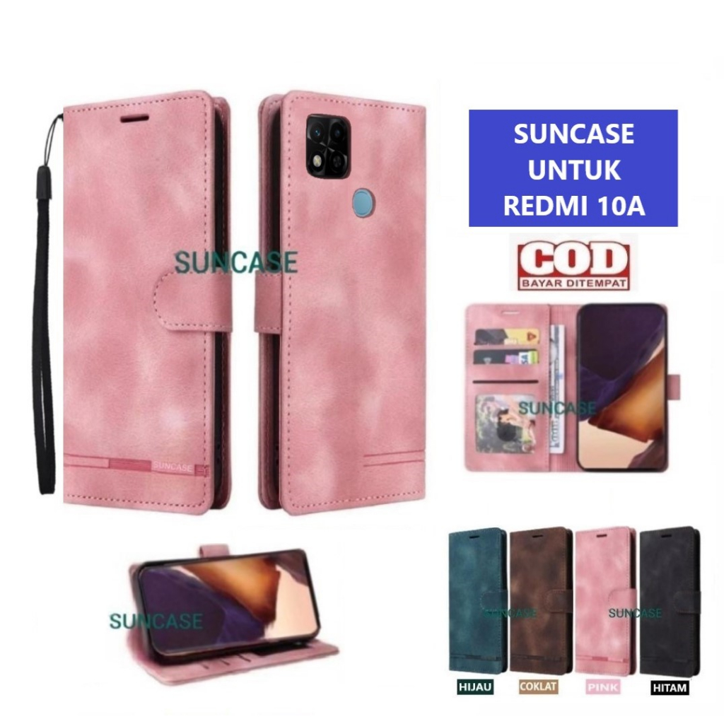 Jual Casing XIAOMI REDMI 10A model flip buka tutup case kulit ada ...