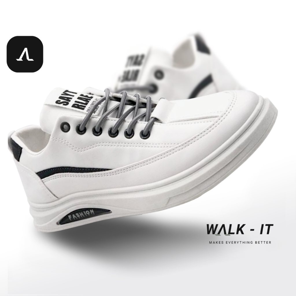 Jual Walk It Sepatu Sneakers Putih 39 - 44 atau Hitam untuk casual ...