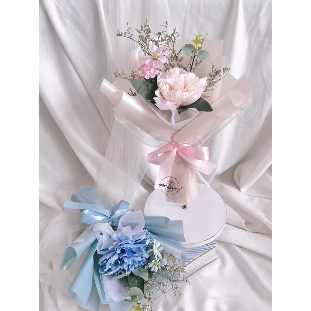 Jual ARTIFICIAL SINGLE PEONY BOUQUET - BUKET BUNGA WISUDA FLOWER ...