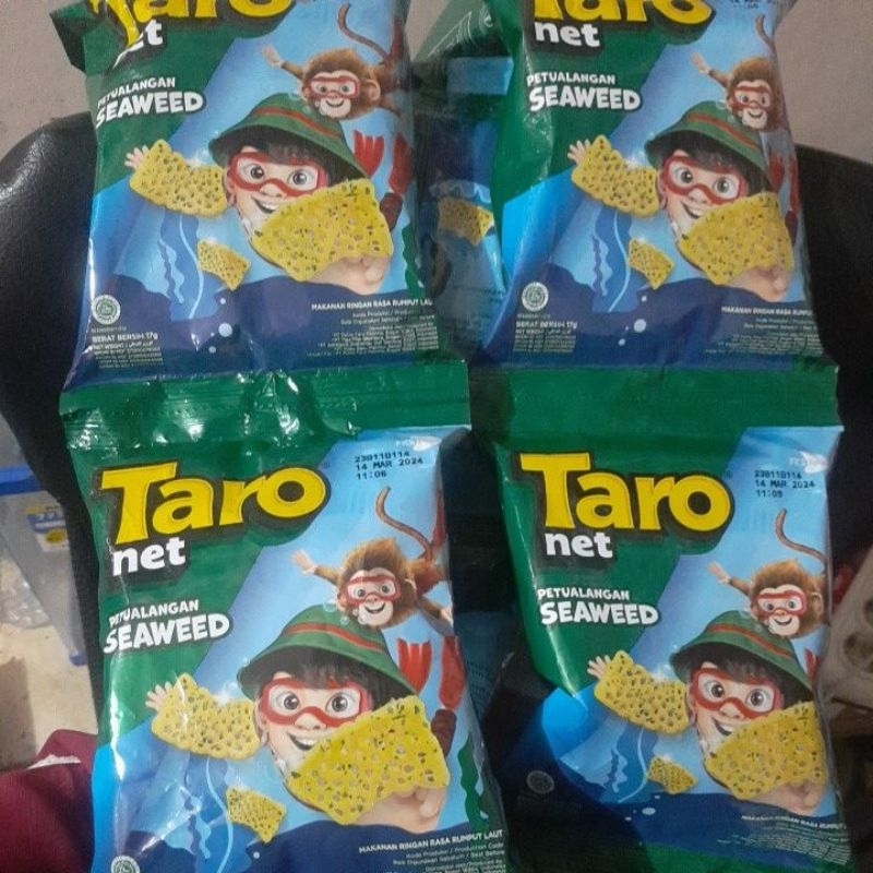 Jual Taro Net 1 Renceng Isi 10pcs @17g Rasa Rumput Laut Seaweed Snack ...