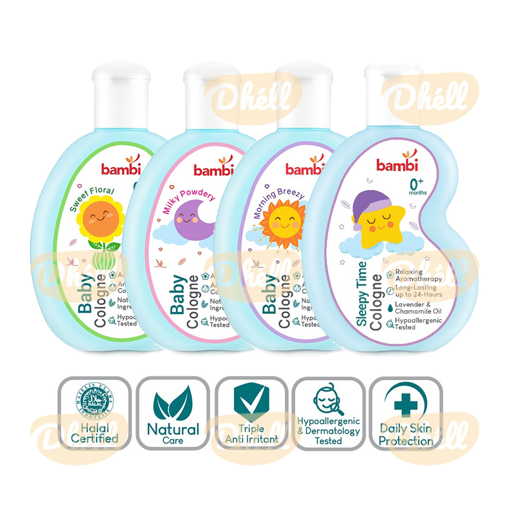 Jual Bambi Baby Cologne 100ml (Milky / Floral / Breezy / Sleepy ...