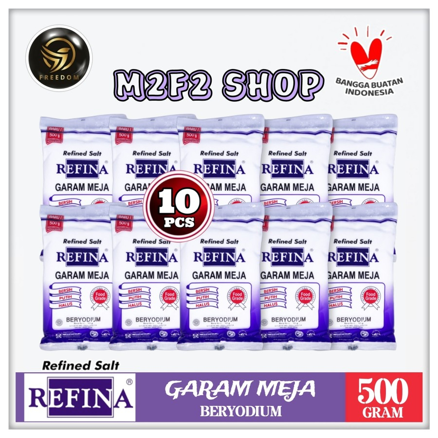Jual Refina Salt Garam Meja Beryodium Bersih Putih Halus - 500 gr ...