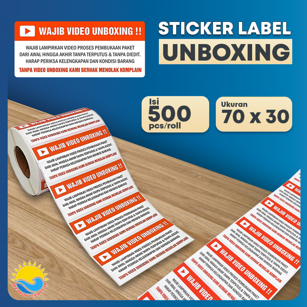 Jual Label Sticker FRAGILE Wajib Video Unboxing Stiker Perhatian Online ...