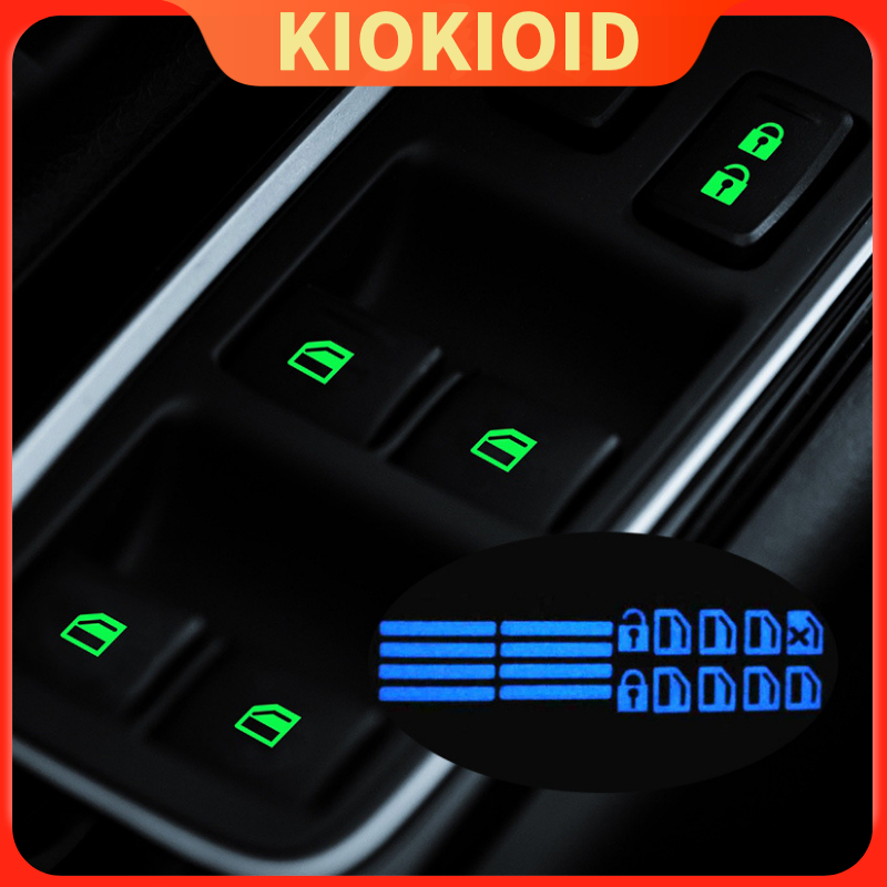 Jual 【1pcs】Car Window Door Switch Button Luminous Sticker Set Control ...