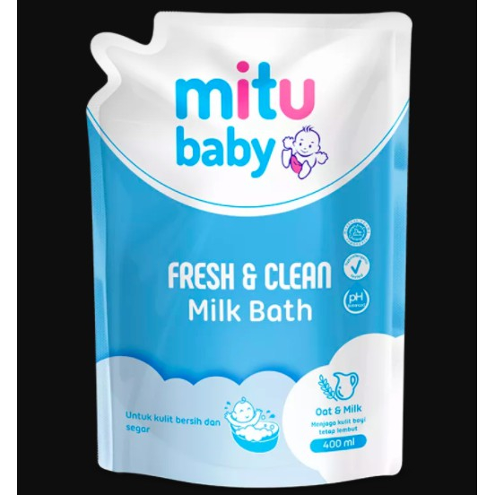 Jual Mitu baby milk bath oat milk ref 400ml | Shopee Indonesia