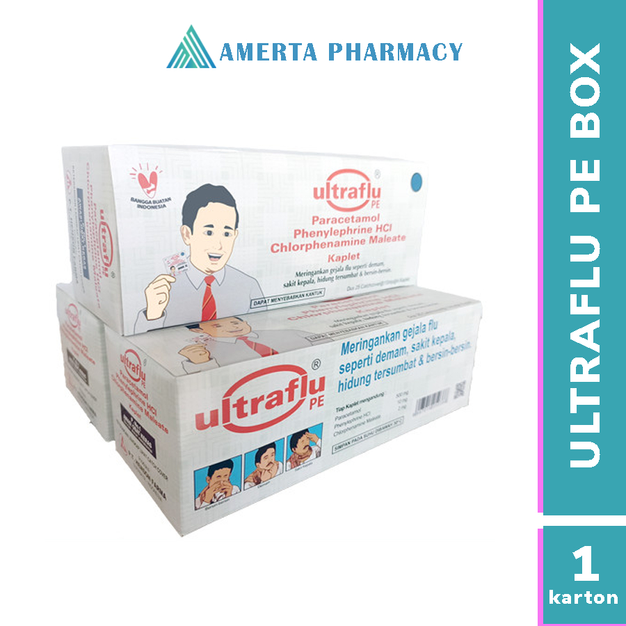 Jual ULTRAFLU PE Karton 40 Box Obat Flu Pilek Demam Sakit Kepala ...