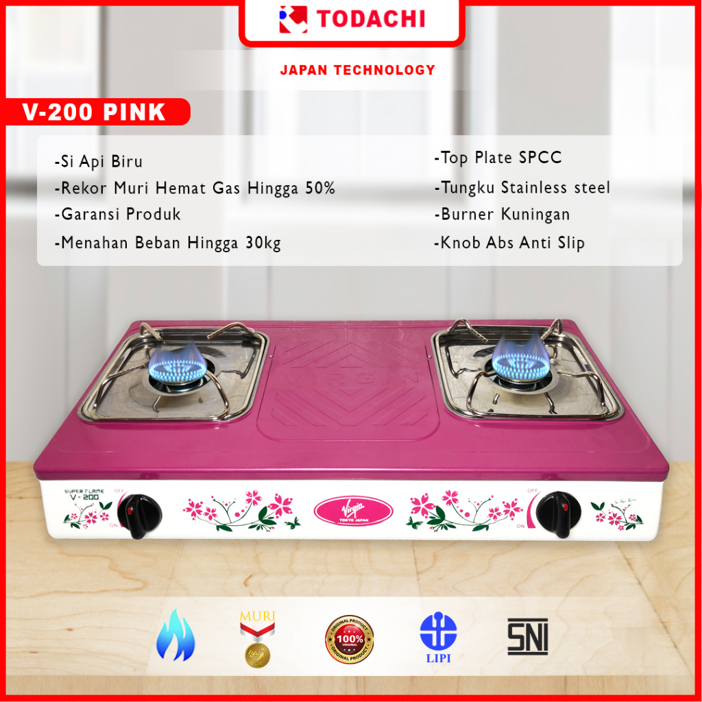 Jual Todachi Kompor Gas 2 Tungku 70 cm T-200 Gas LPG Gas Alam Dua ...