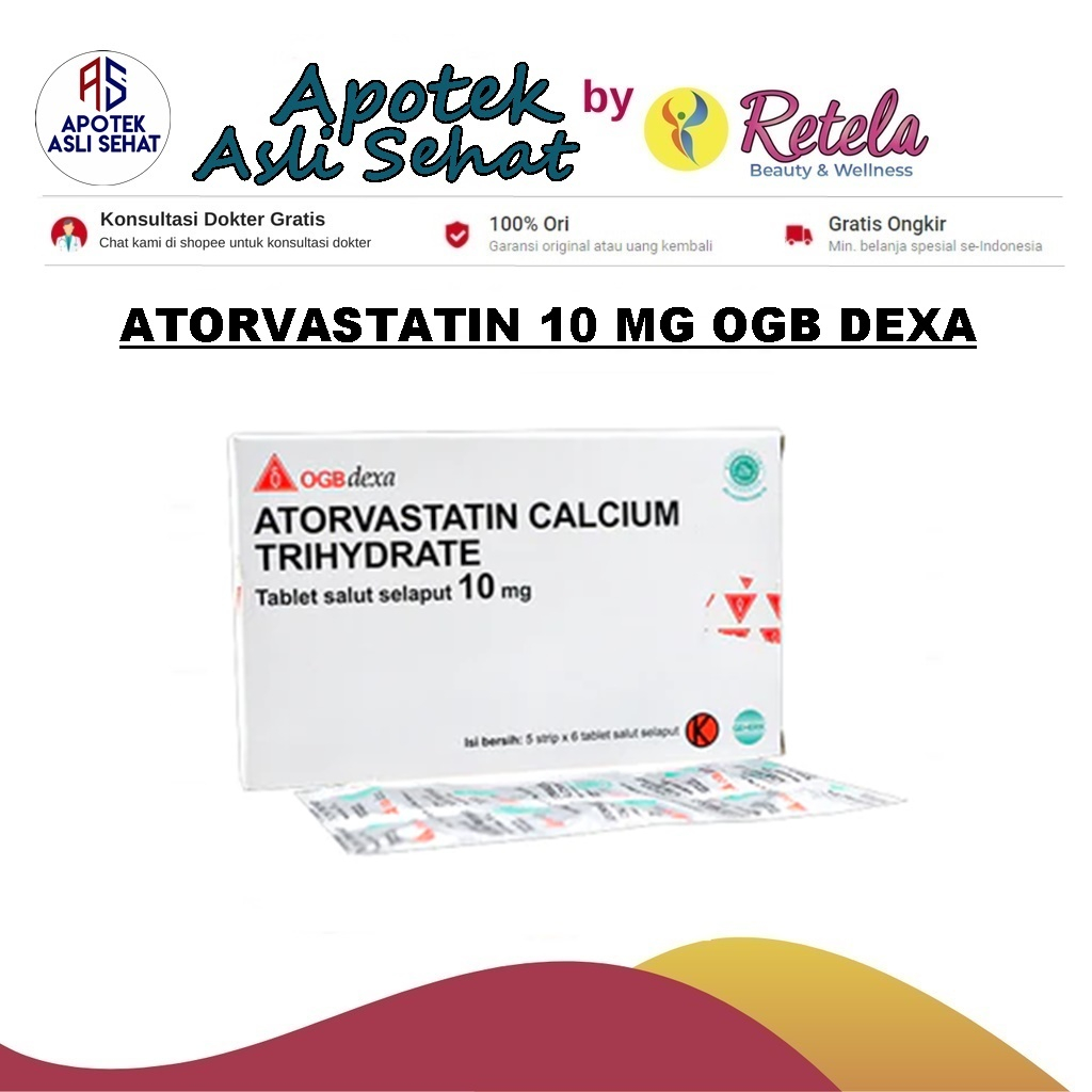 Jual ATORVASTATIN 10 MG OGB DEXA BOX 30 TABLET | Shopee Indonesia