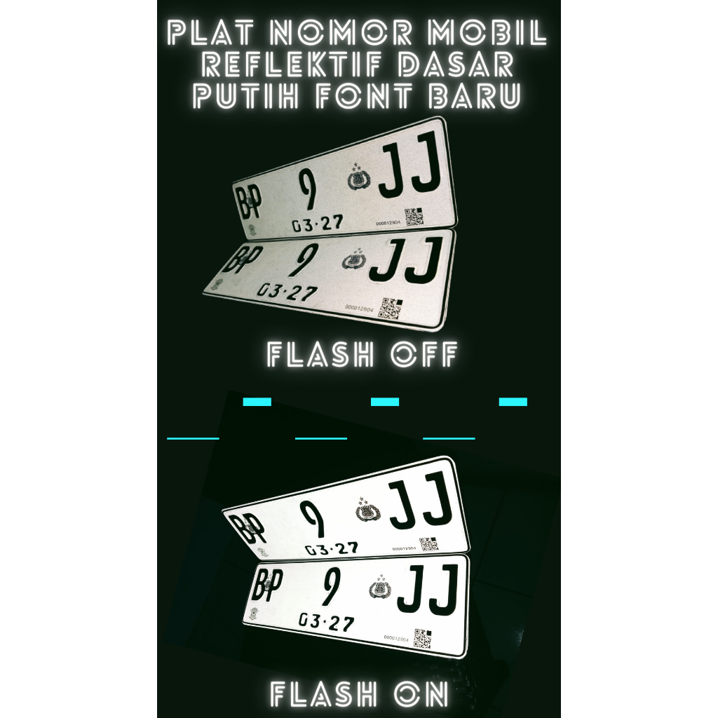 Jual Plat Nomor Mobil Barcode Reflektive Dasar Putih Tulisan Hitam ...