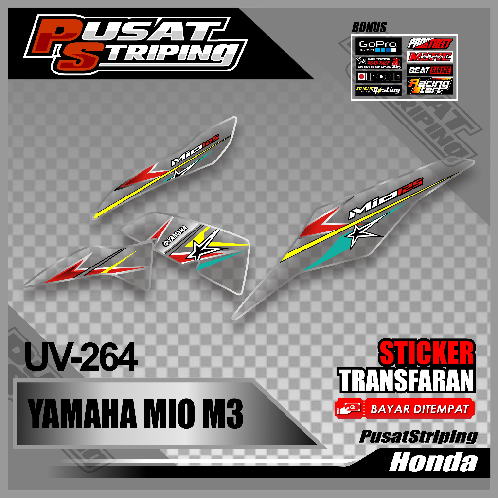 Jual Striping List Variasi Semifull Yamaha Mio M3 Desain Racing Bahan ...
