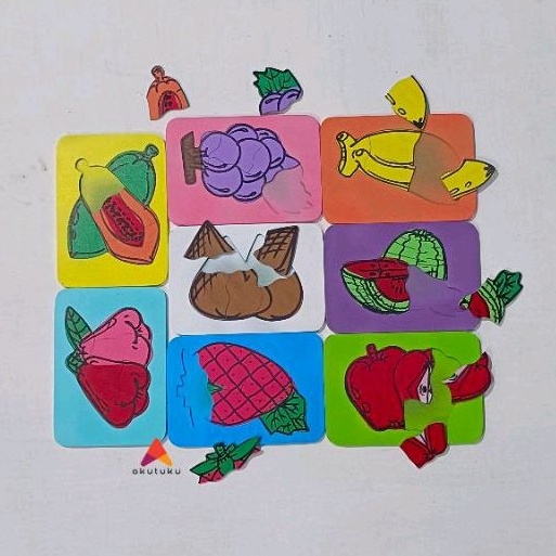 Jual Papan permainan set puzzle buah isi 8pcs Mainan edukasi anak ...