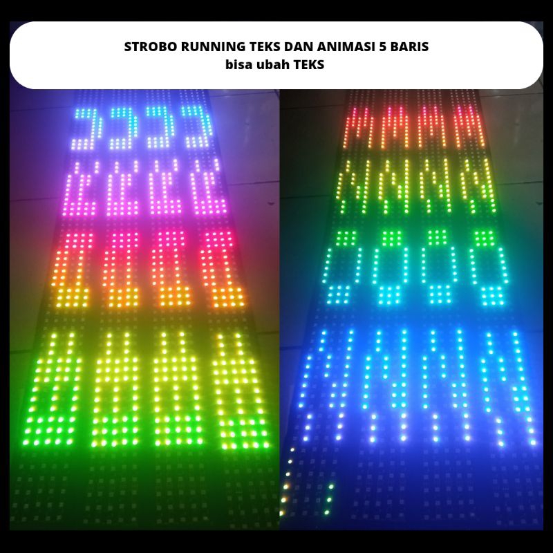 Jual Strobo running teks 5 baris bisa ubah nama | Shopee Indonesia