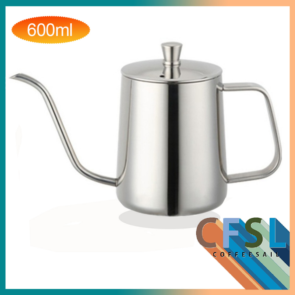 Jual TEKO GOOSENECK LEHER ANGSA KOPI TEH TEAPOT DRIP CUP SILVER 600 ML ...