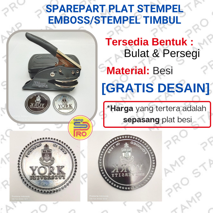 Jual Plat Stempel Emboss/Plat Stempel Timbul Bulat & Kotak | Shopee ...