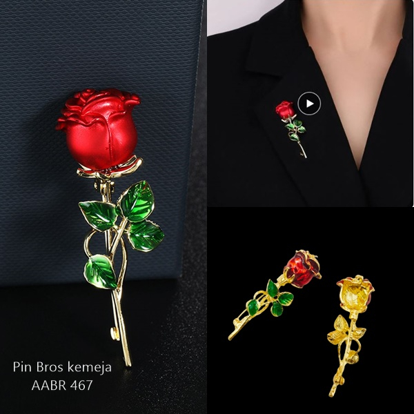 Jual PIN BROS KEMEJA MOTIF BUNGA MAWAR / pin enamel korea SIMPEL DAN ...