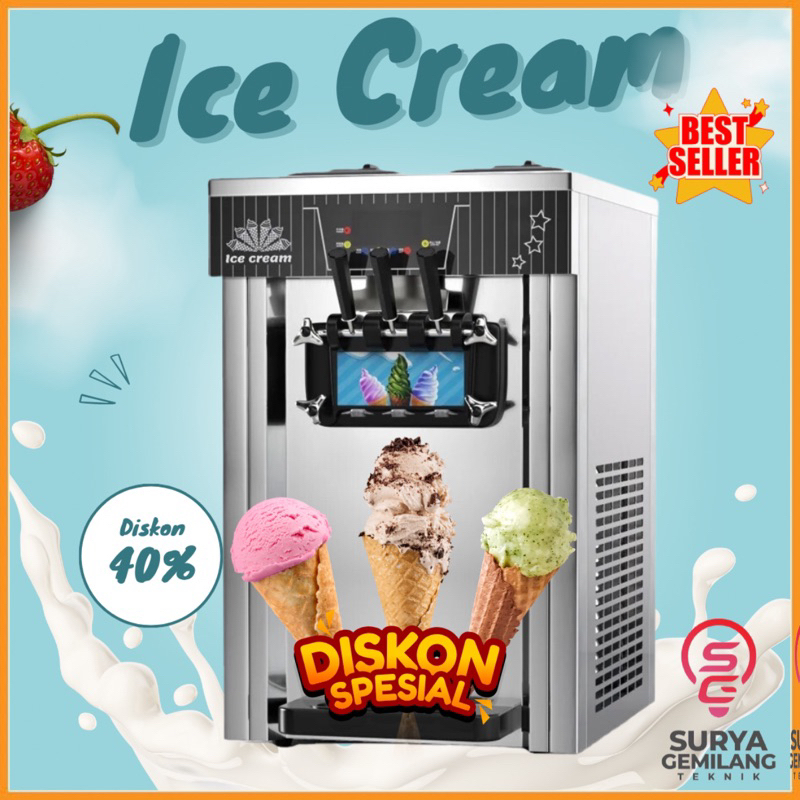 Jual Mesin Soft Es Krim Iceler 3 Tuas Countertop & Standing Innovate ...