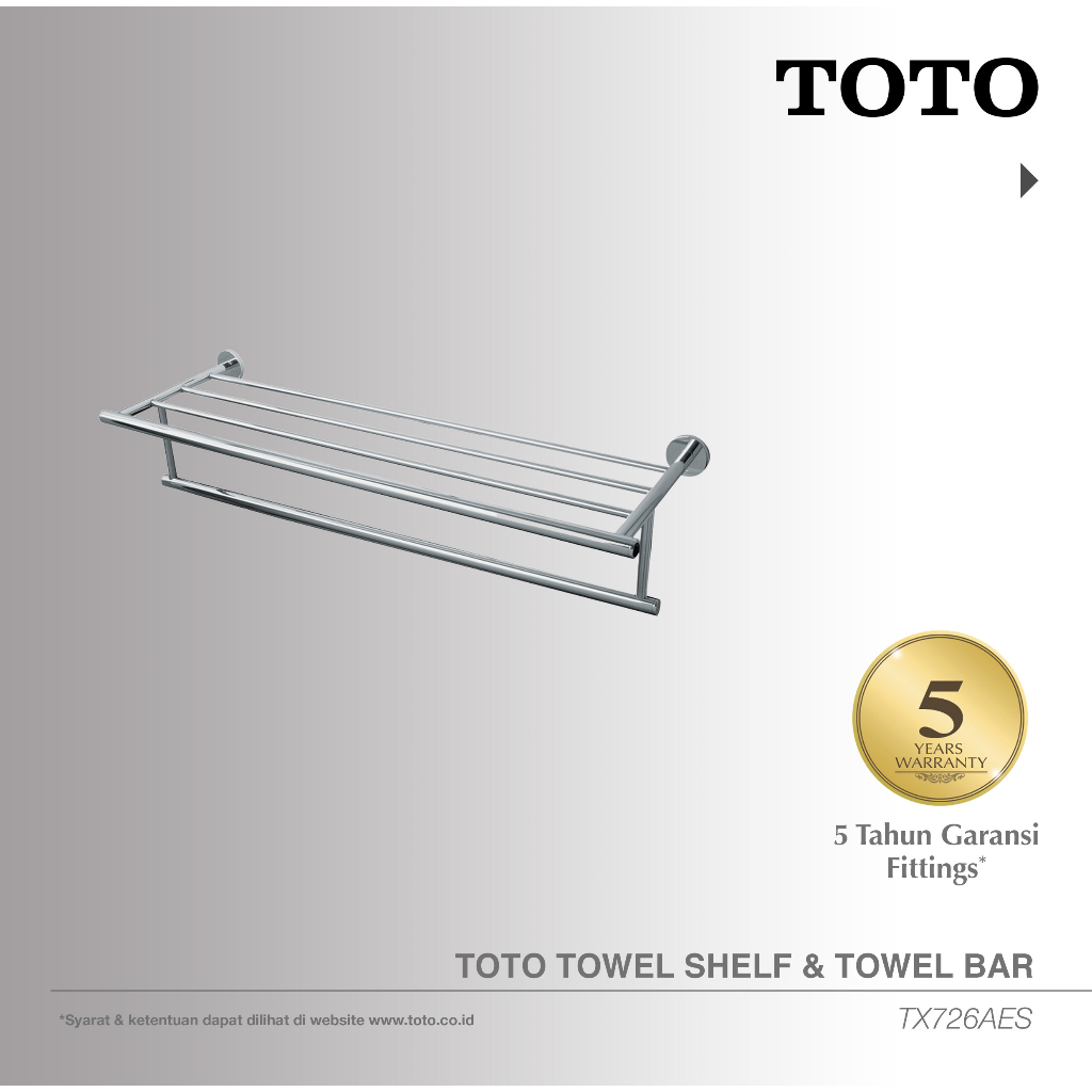 Jual TOTO Ego II Towel Shelf & Towel Bar / Gantungan Handuk TX726AES ...