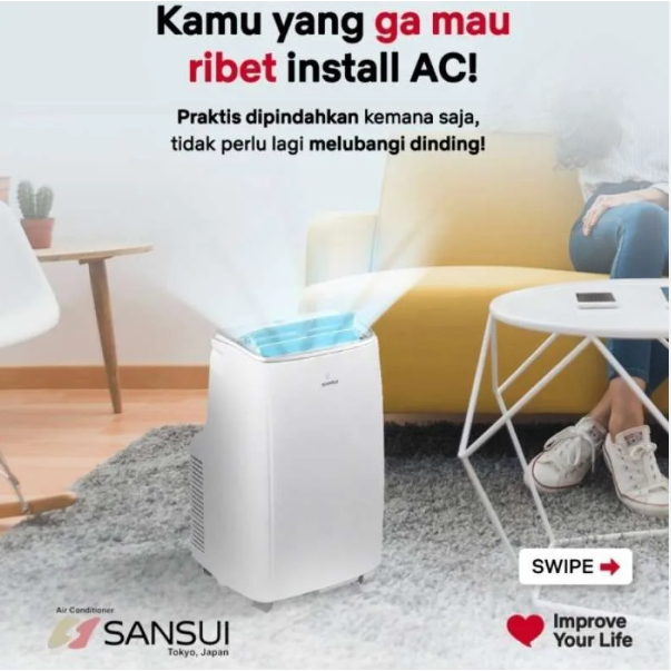 Jual SANSUI Japan AC Portable 1 PK SA-L09P2 3in1 Mode UVC LED SAL09P2 ...