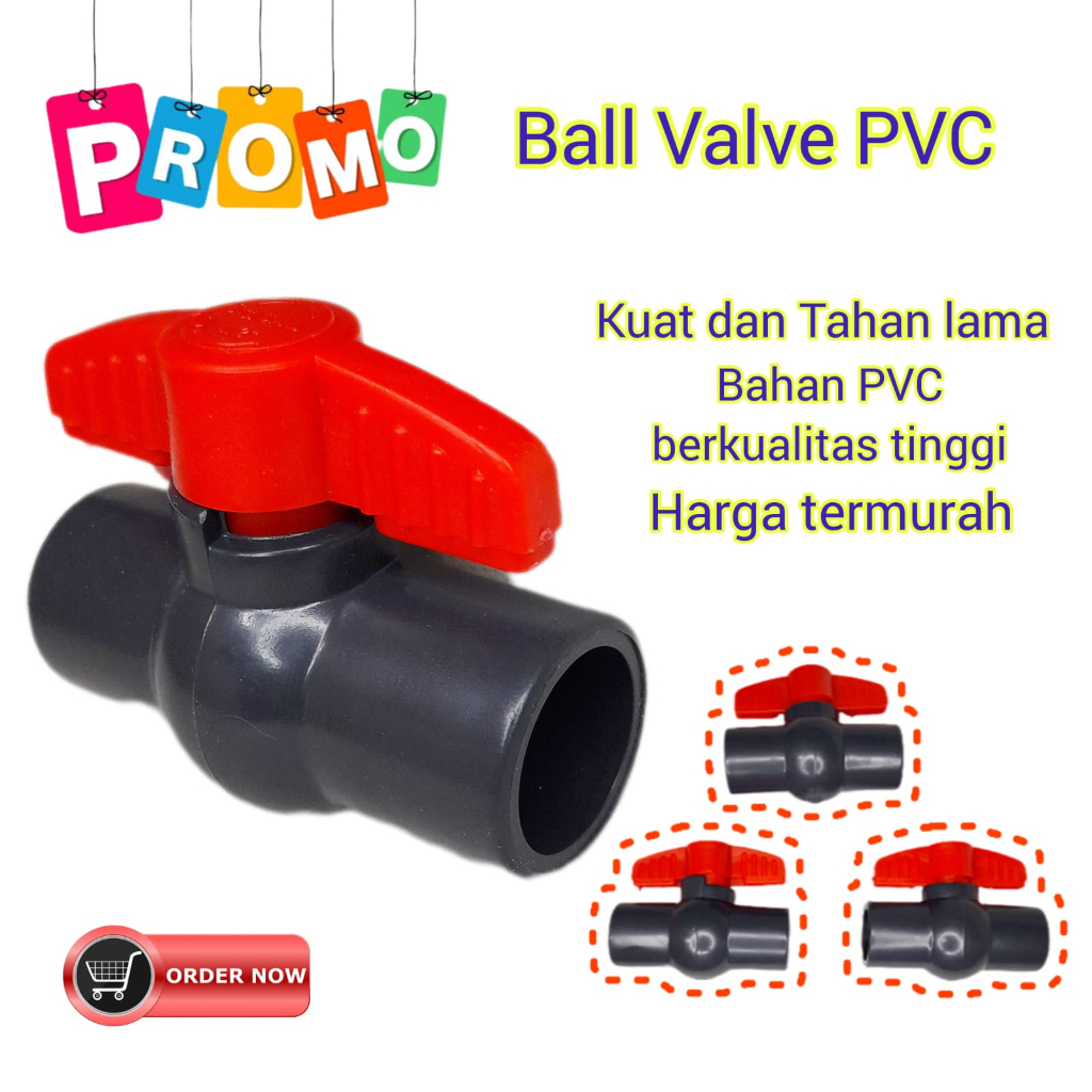 Jual Ball Valve 1/2 Inchi Plastik/Ball Valve 1/2"/Stop Kran 1/2 inchi ...