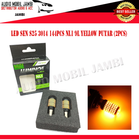 Jual LAMPU LED SEN MOBIL S25 PUTAR 144 MATA NINE LUMINOS NL1 YELLOW ...